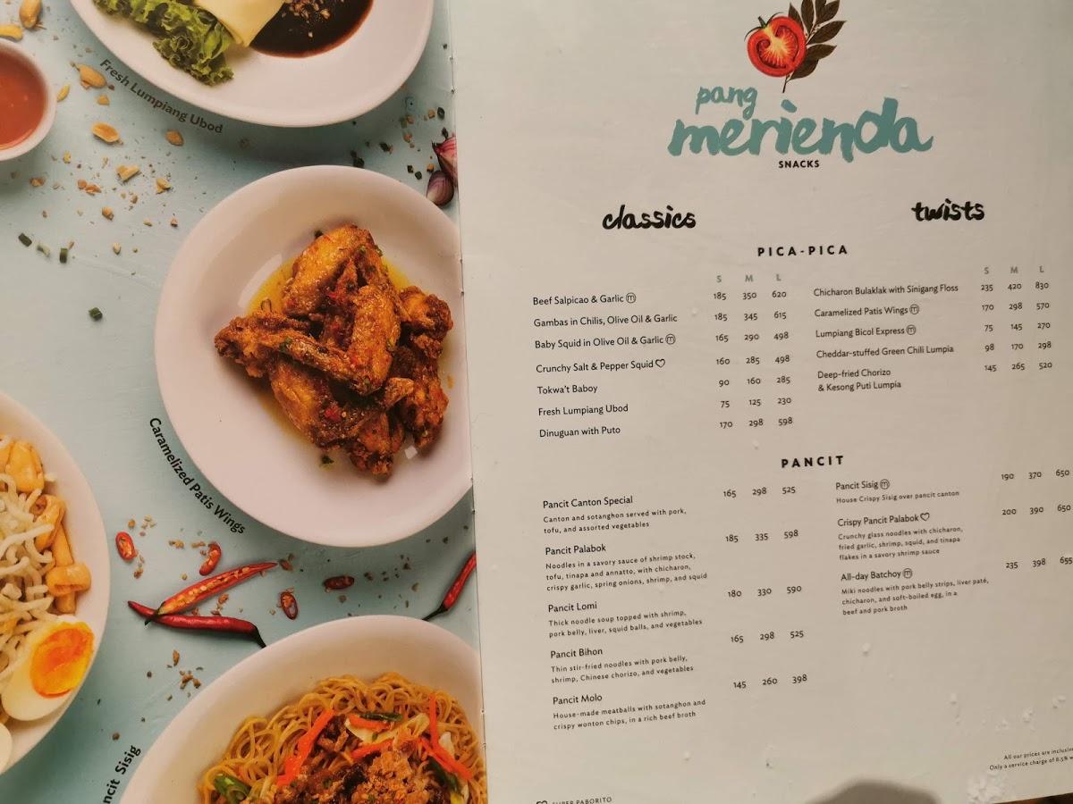 Menu at Manam Comfort Filipino restaurant, Quezon City, SM North