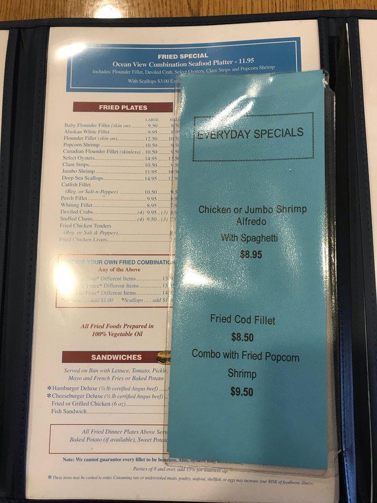 Menu at Ocean View Seafood restaurant, Lexington