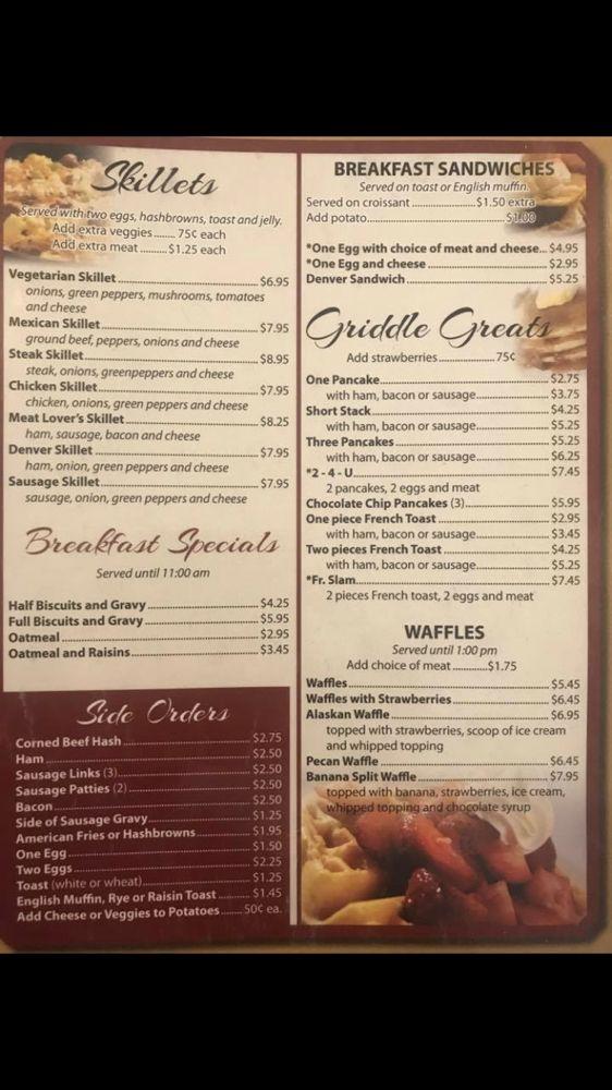 Menu at Red Roof Diner restaurant, Peosta