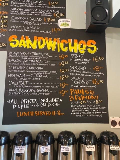 Menu at Rotunda Cafe, Madison
