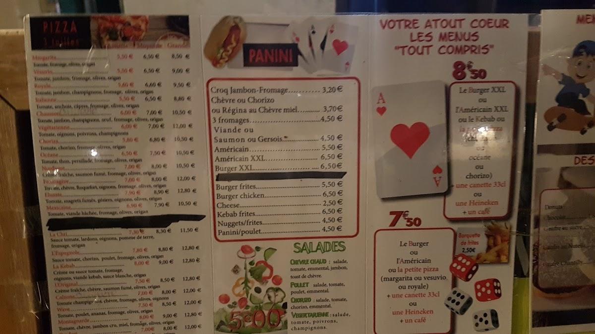 Menu at L'entracte restaurant, Éauze