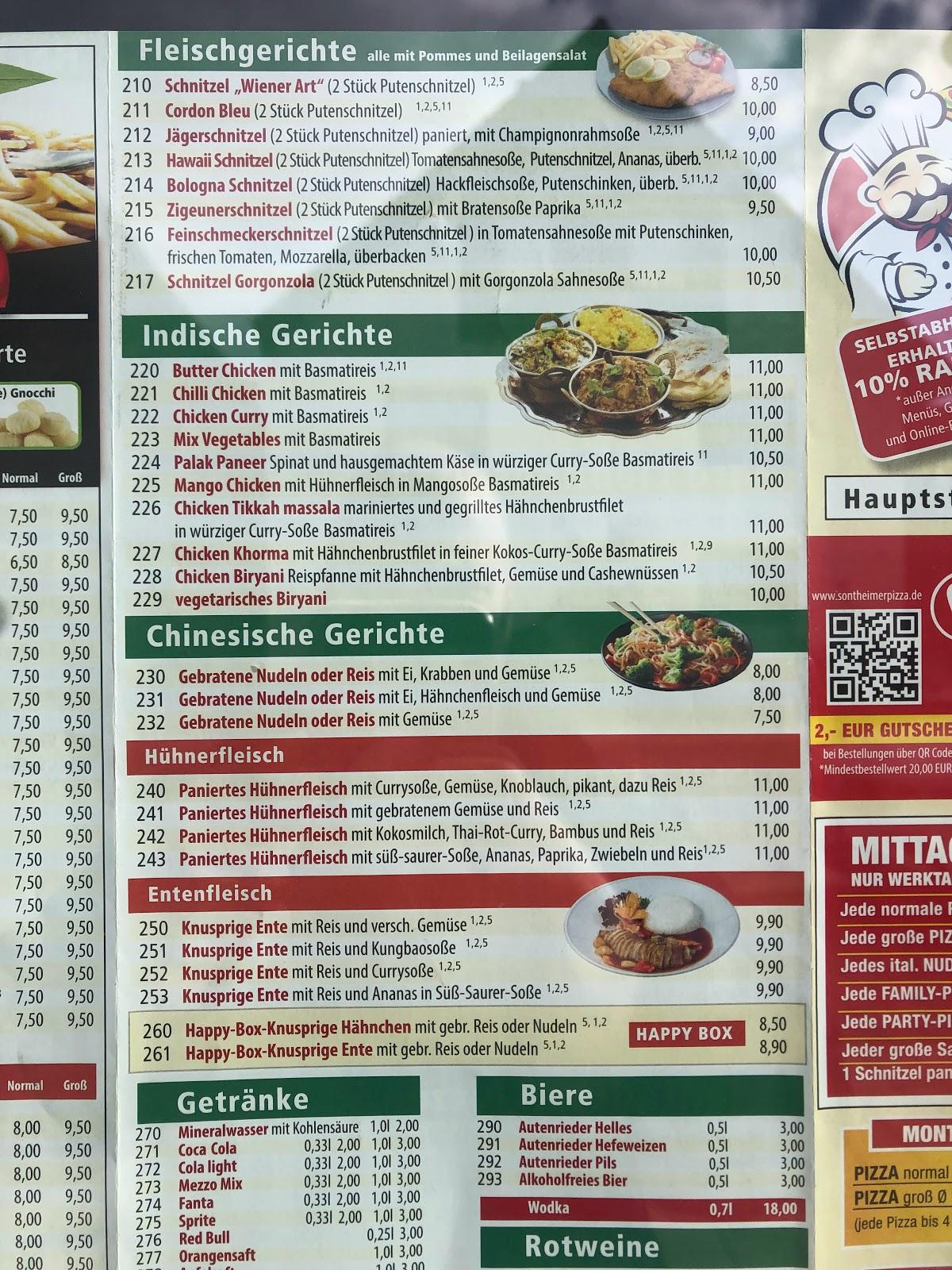 Speisekarte von Sontheimer Pizza Service, Sontheim an der Brenz