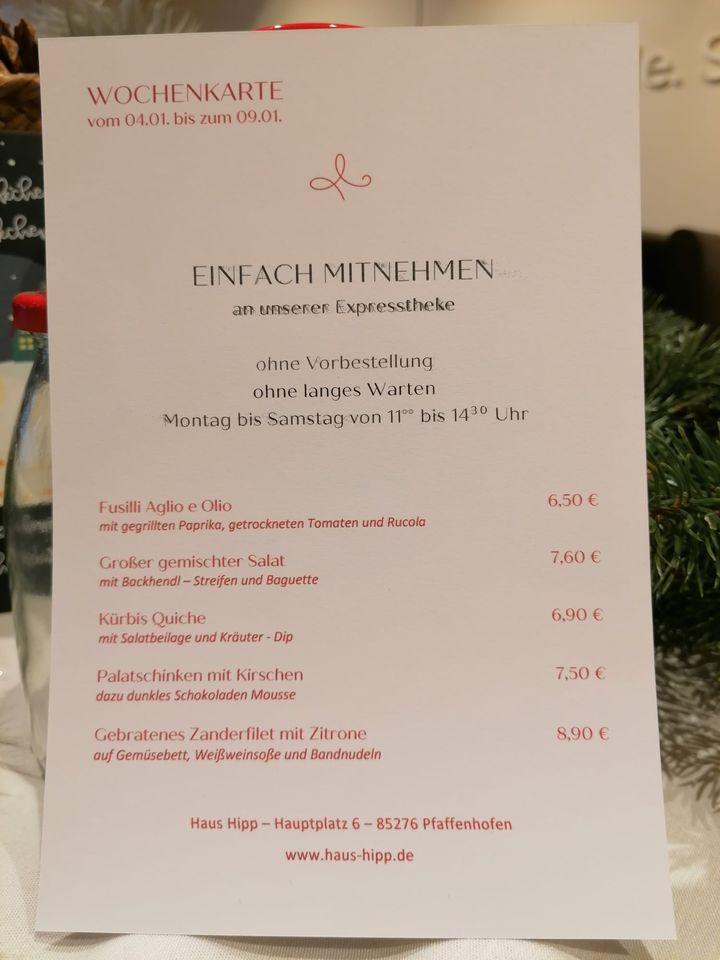 Speisekarte von Haus Hipp cafe, Pfaffenhofen an der Ilm