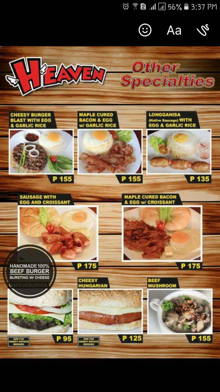 Menu at Heaven's Barbeque, Taguig, The Fort Strip