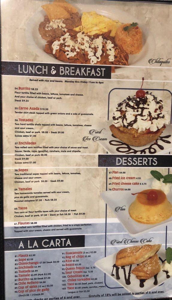 Menu at Asada Grill & Cantina restaurant, Highland, W 45th St