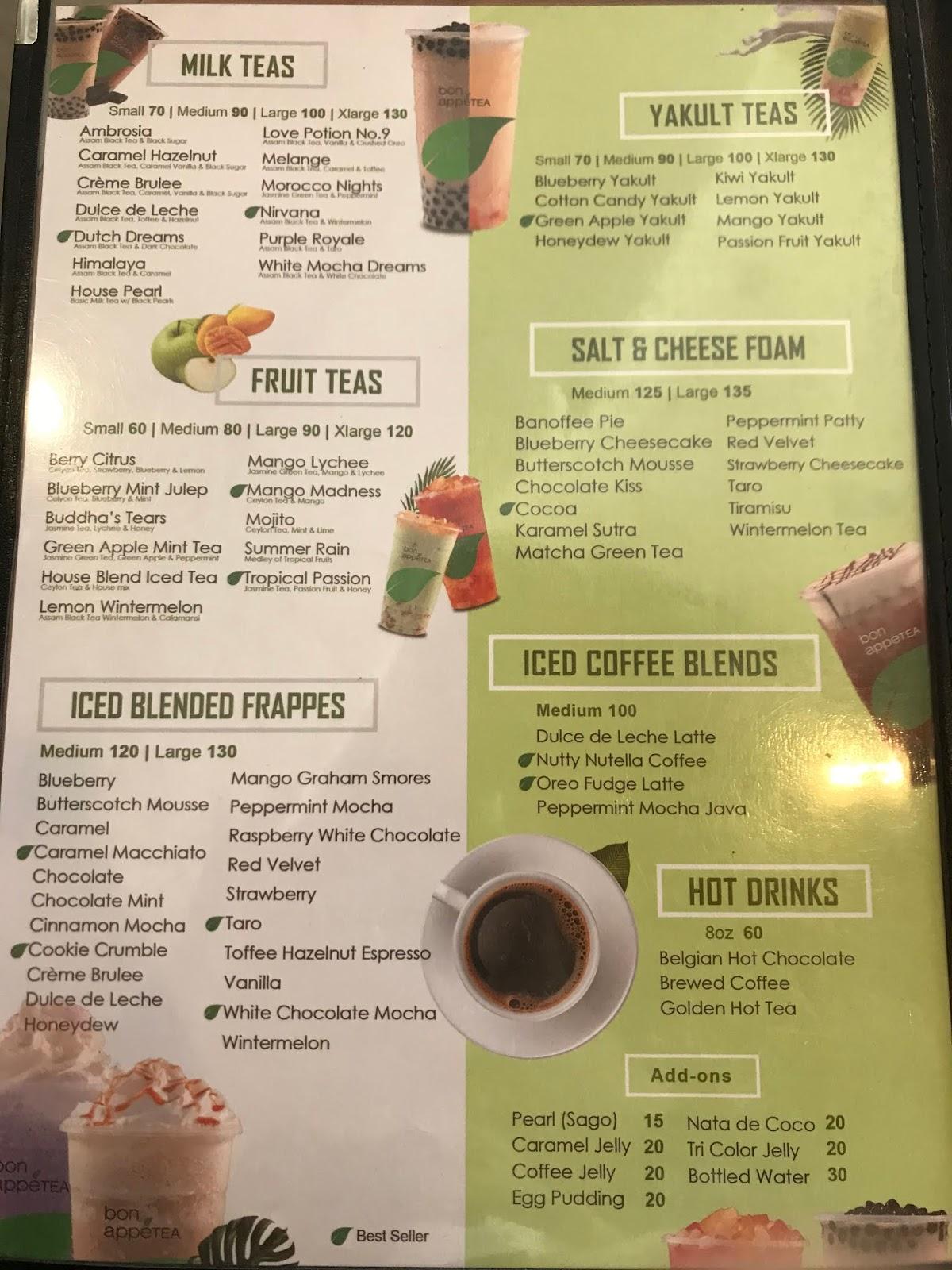 Menu at Bon Appetea, Tagaytay Rotonda restaurant, Tagaytay, Bataangas ...