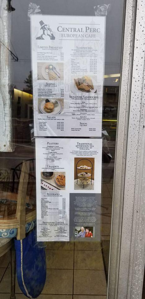 Menu at Central Perc European Cafe, Dayton