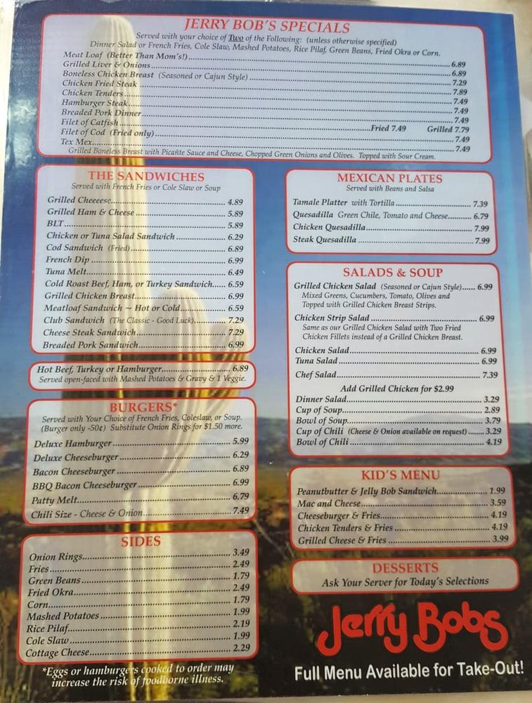 Menu at Jerry Bob's Family Restaurant, Tucson, E Golf Links Rd
