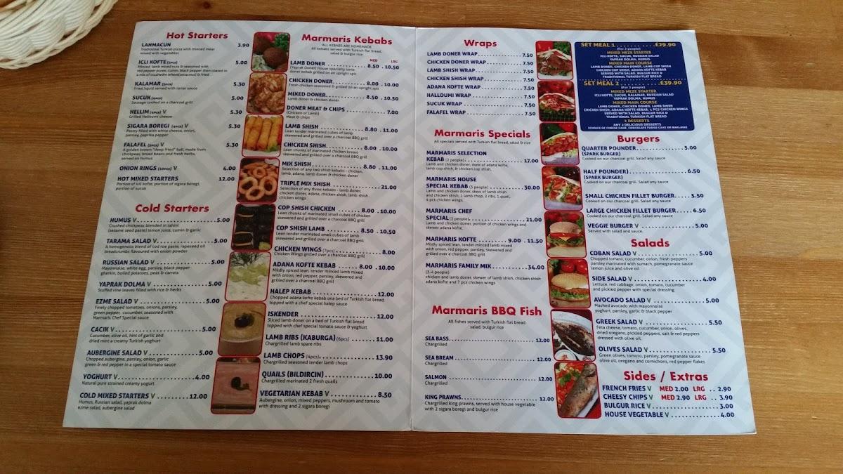 Menu at Marmaris Turkish Restaurant, Hemel Hempstead
