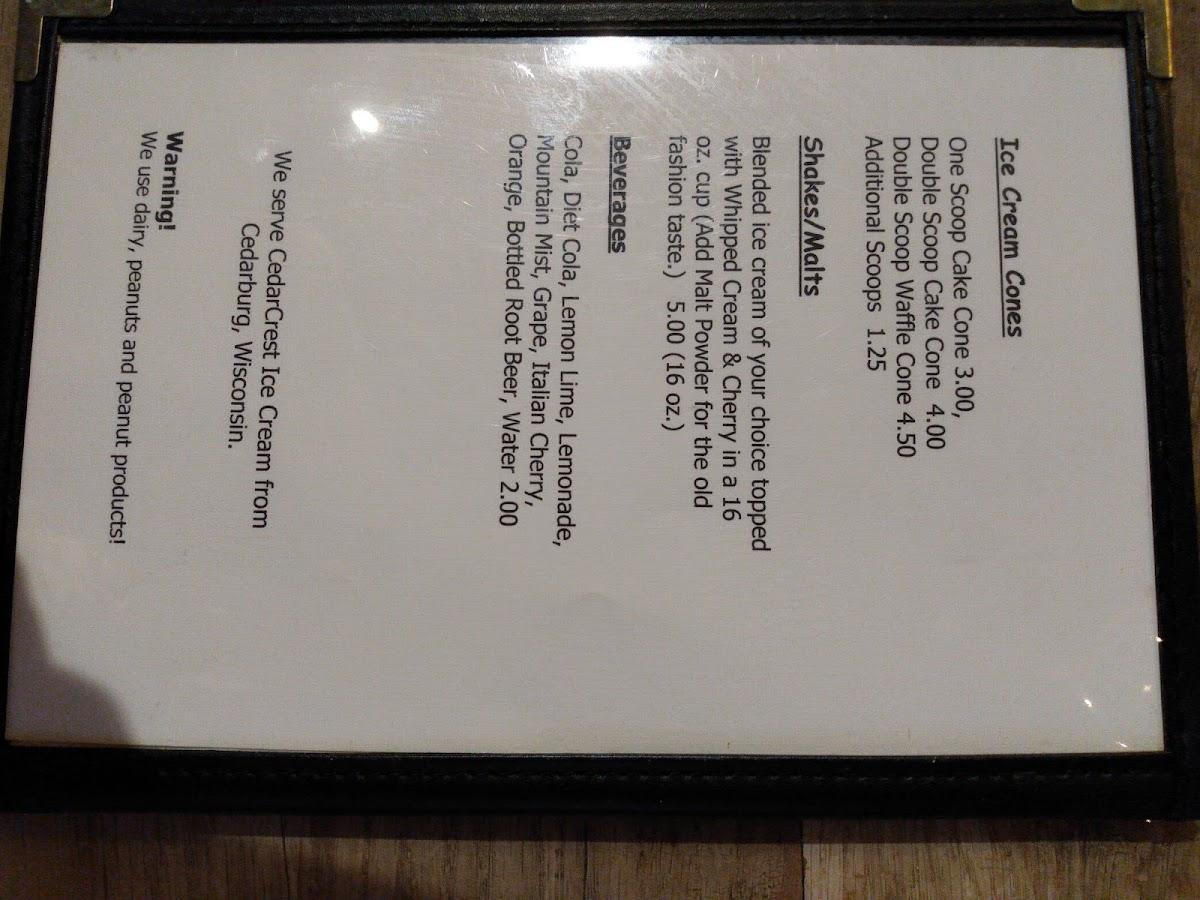 Menu at Red Roof Station restaurant, Eagle