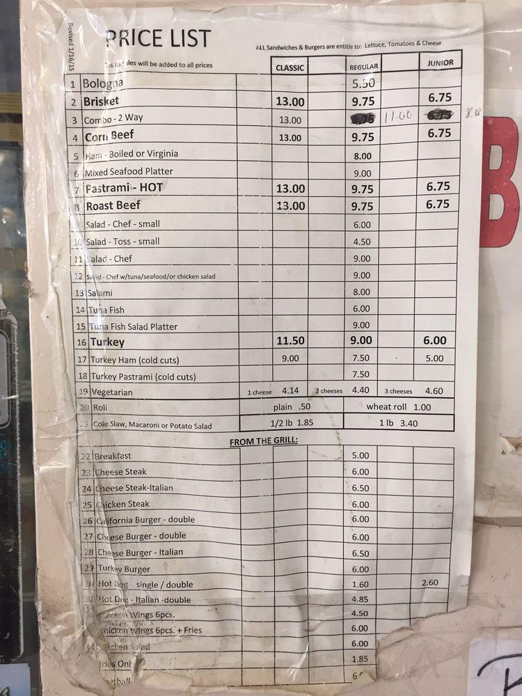 Menu at Cooper's Deli, Newark