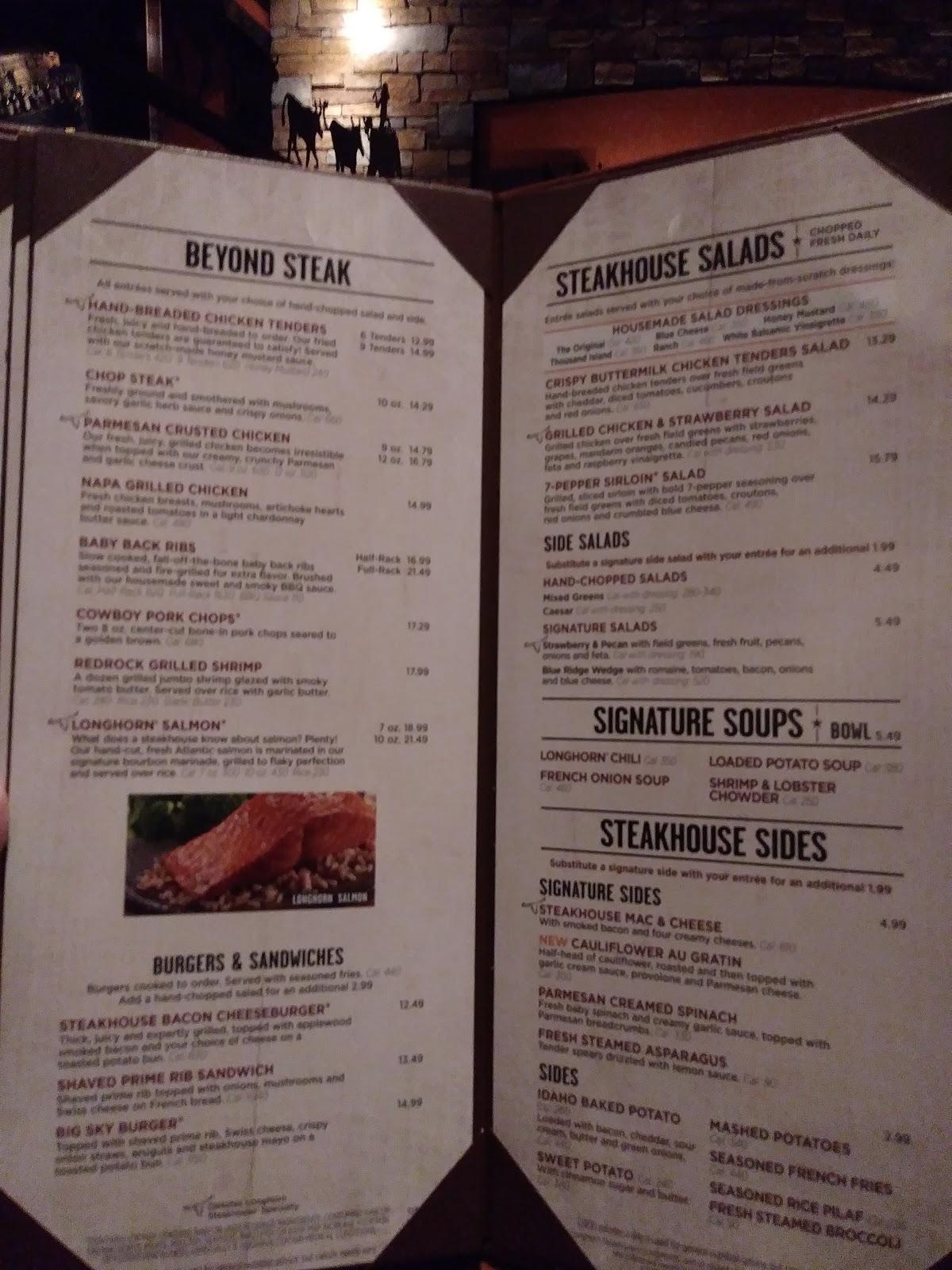 Menu at LongHorn Steakhouse, Grove City, Stringtown Rd