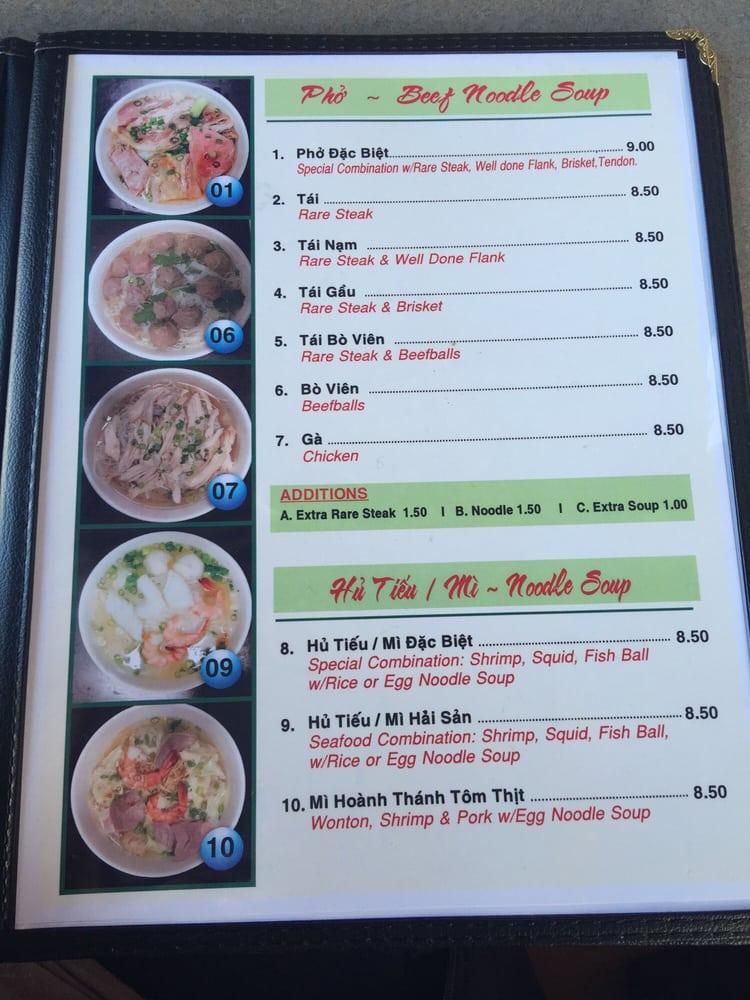 Menu at Vietnam House Restaurant, Alameda