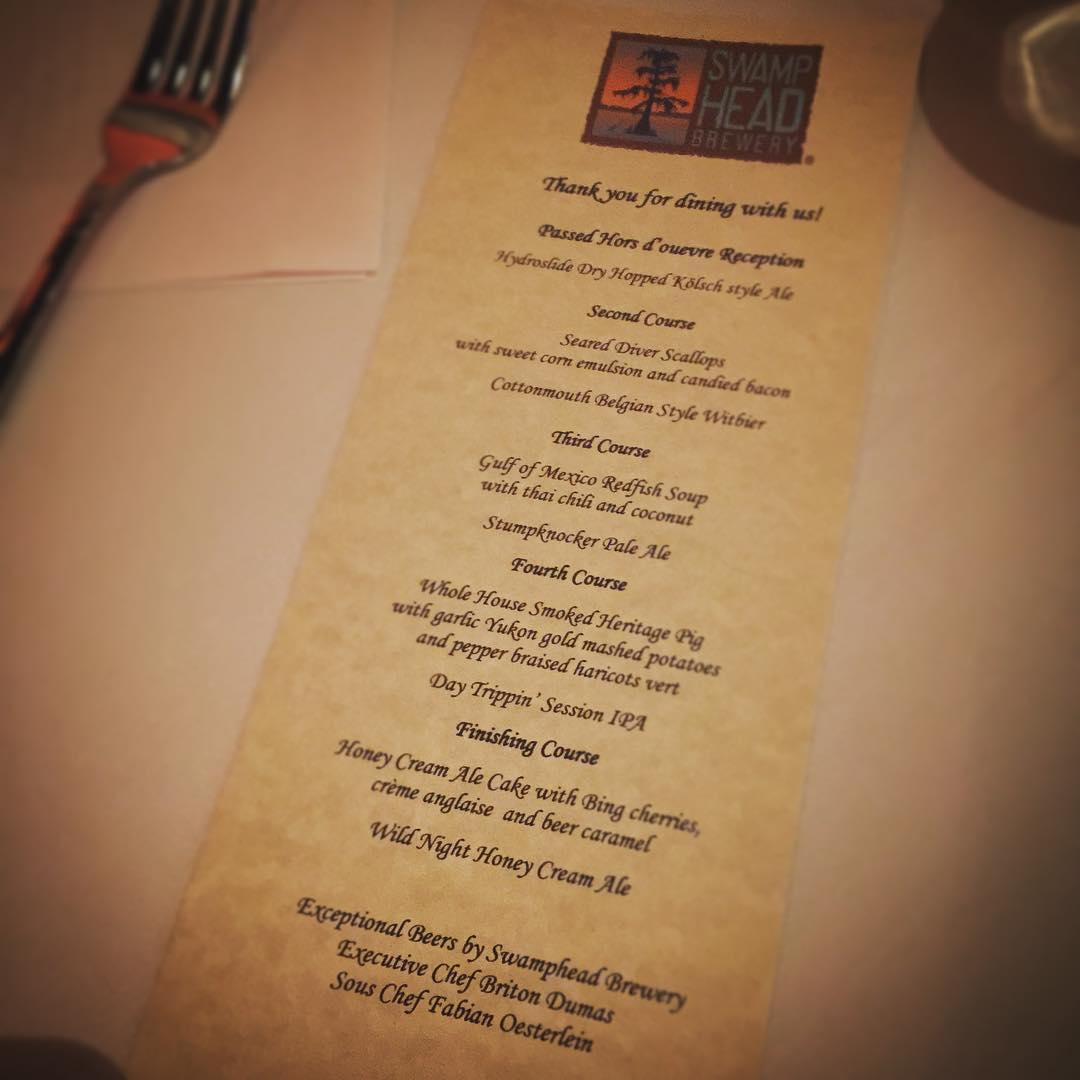 Menu at Embers steakhouse, Gainesville