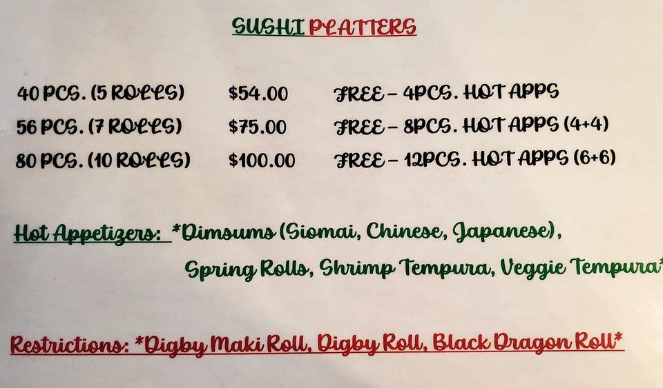 Menu at Club 98, Digby