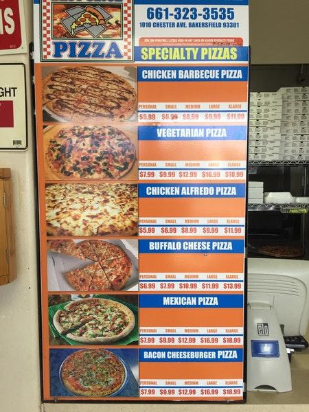 Menu at Best Slice Pizza pizzeria, Bakersfield, Chester Ave