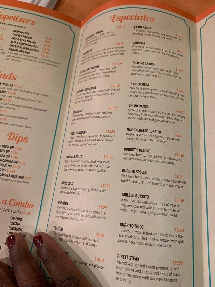Menu at Las Colinas Mexican Restaurant, Redan
