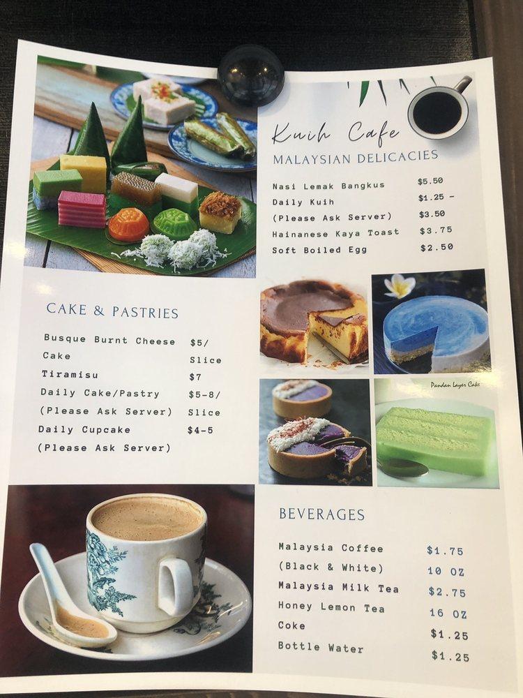 Menu at Kuih Cafe, New York City