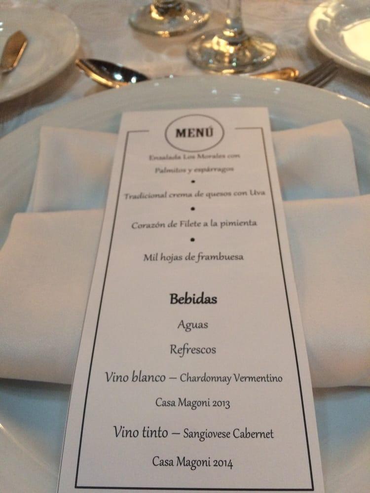 Menu at Hacienda de los Morales restaurant, Mexico City, Juan Vazquez ...