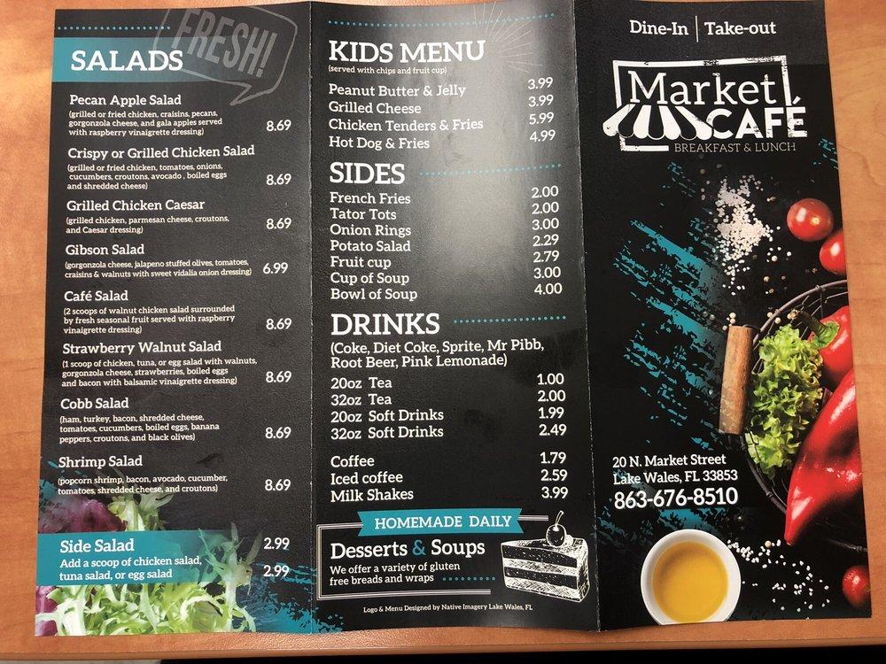 Menu at Market Cafe, Lake Wales