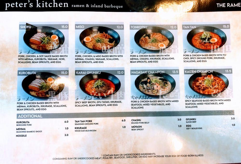 Menu at Peter's Kitchen restaurant, Silverdale