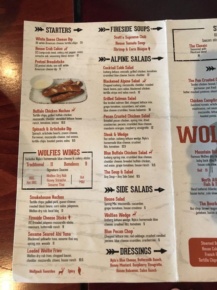 Menu at Wolfies Grill - Noblesville pub & bar, Noblesville