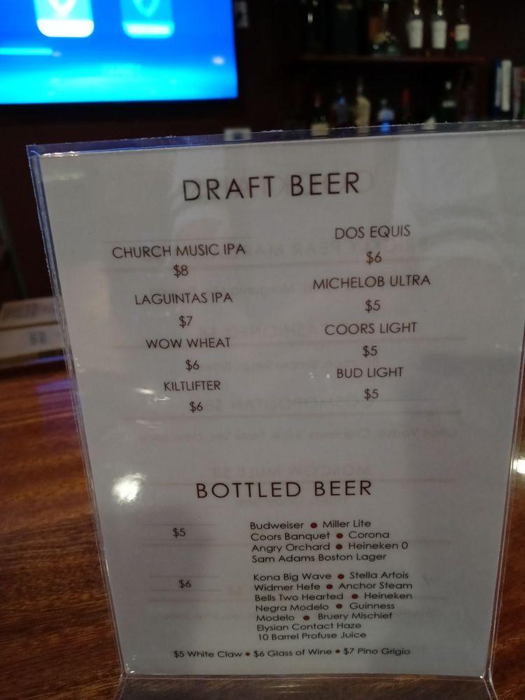 Menu at Hiatus on Main pub & bar, Mesa