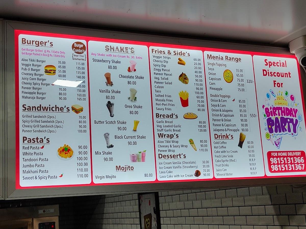 Menu at Hungry point, New Chandigarh, Adjoining HDFC Bank