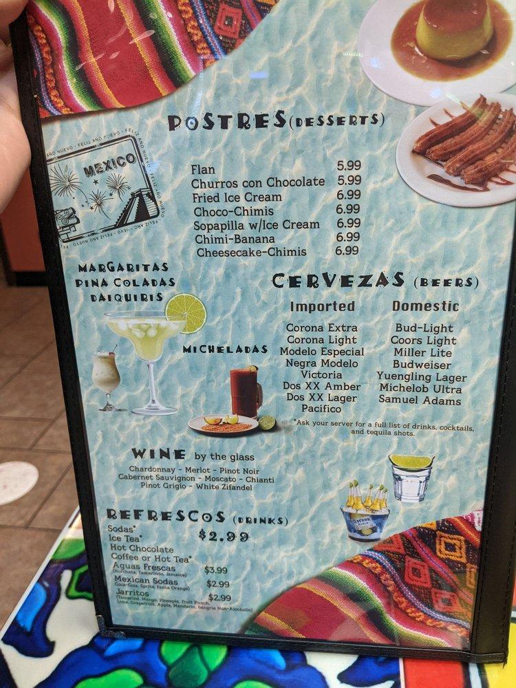 Carta de El Zocalo Mexican Restaurant, Wheeling