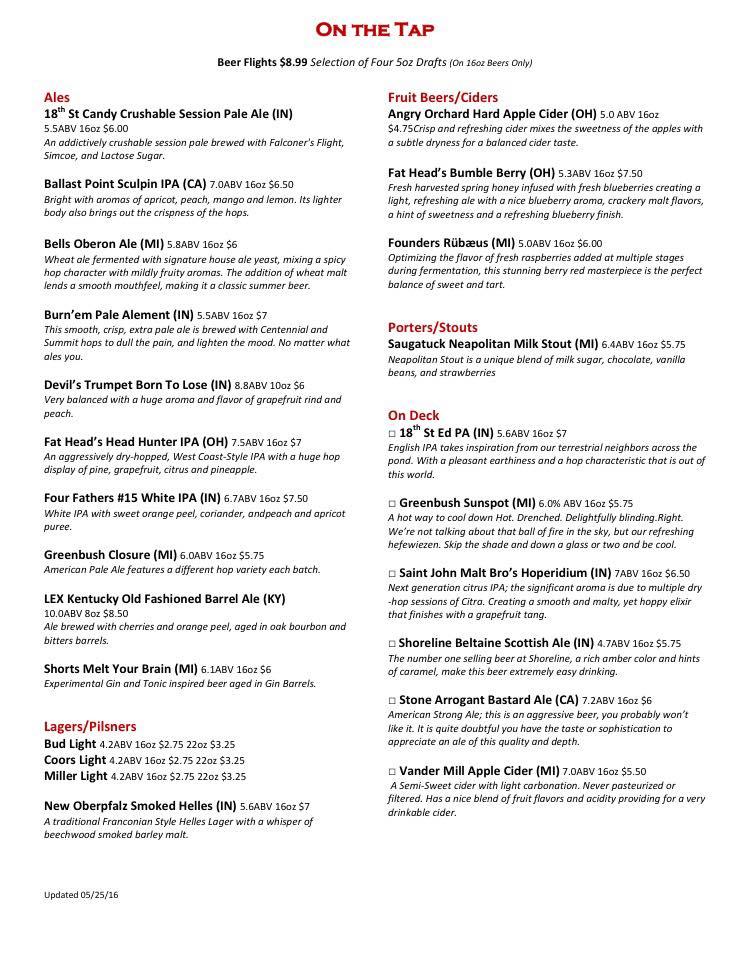 Menu at Gastro 49 restaurant, Chesterton