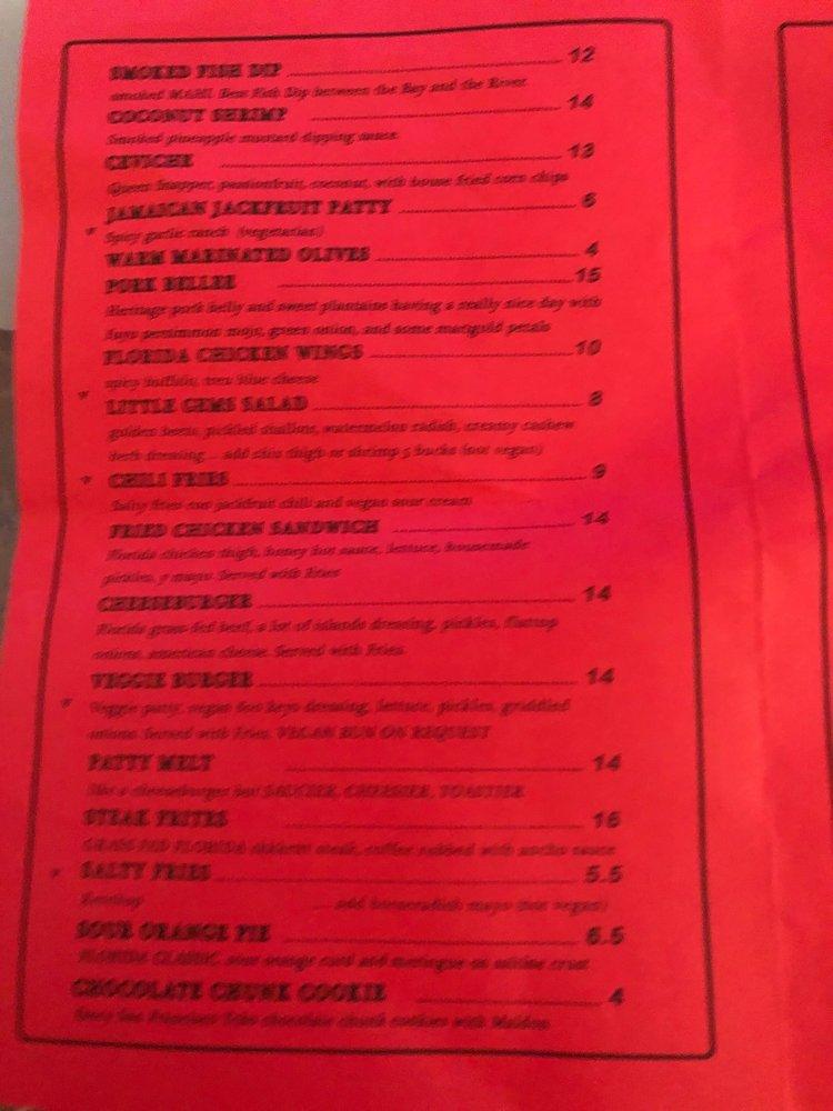 Menu at Over Under pub & bar, Miami