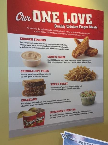 Menu at Raising Cane's Chicken Fingers fast food, Arnold