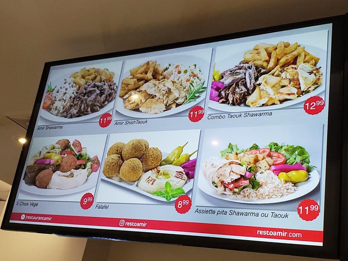 Menu at Amir Longueuil restaurant, Longueuil, 363 Rue Saint-Jean