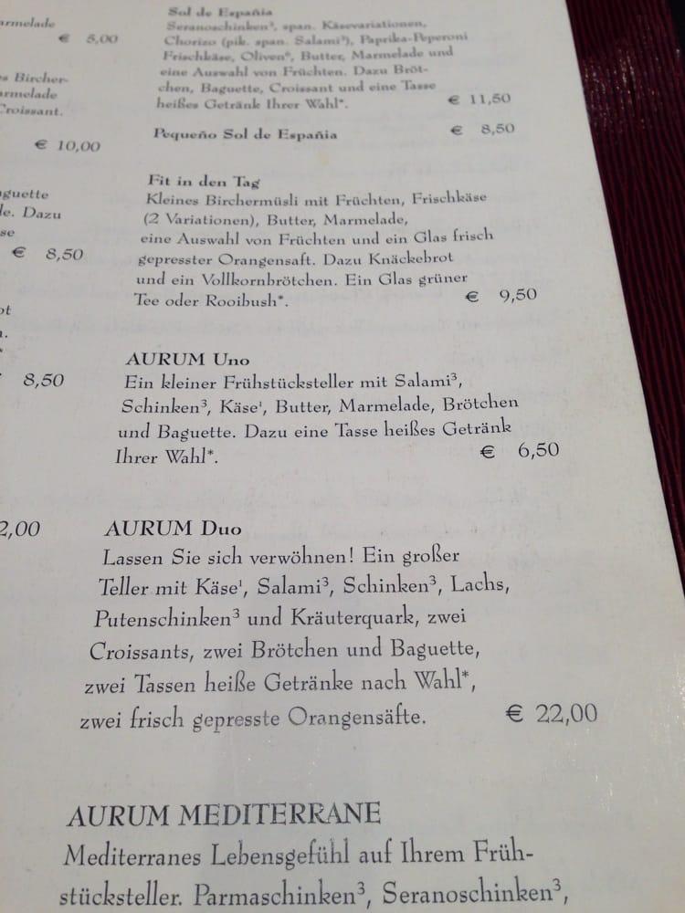 Speisekarte von Aurum restaurant, Wiesbaden