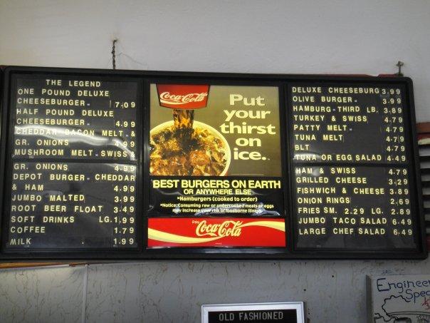 Menu at Choo Choo Grill restaurant, Grand Rapids