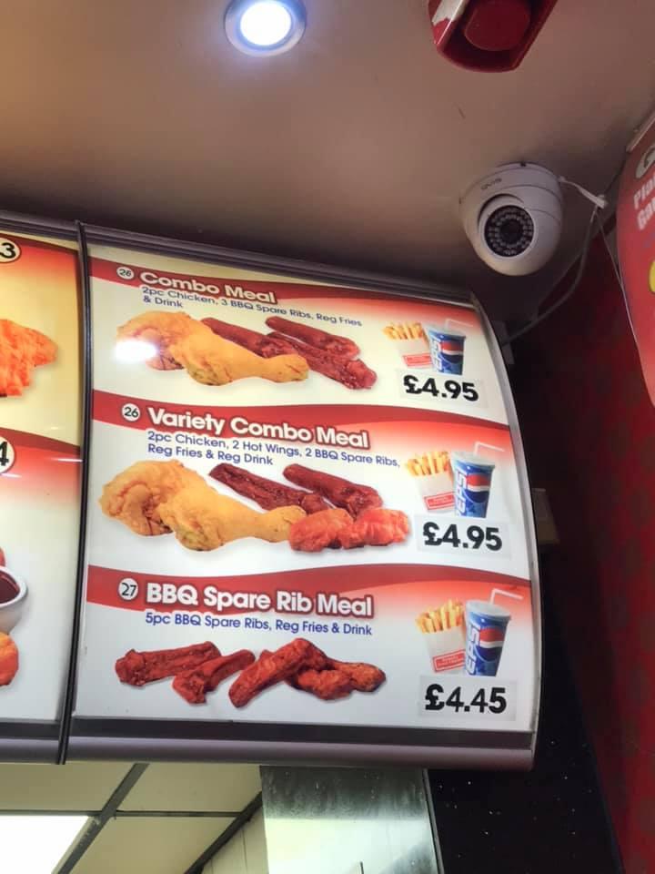 Menu at Krunchy Fried Chicken fast food, Manchester, Ifco Centre