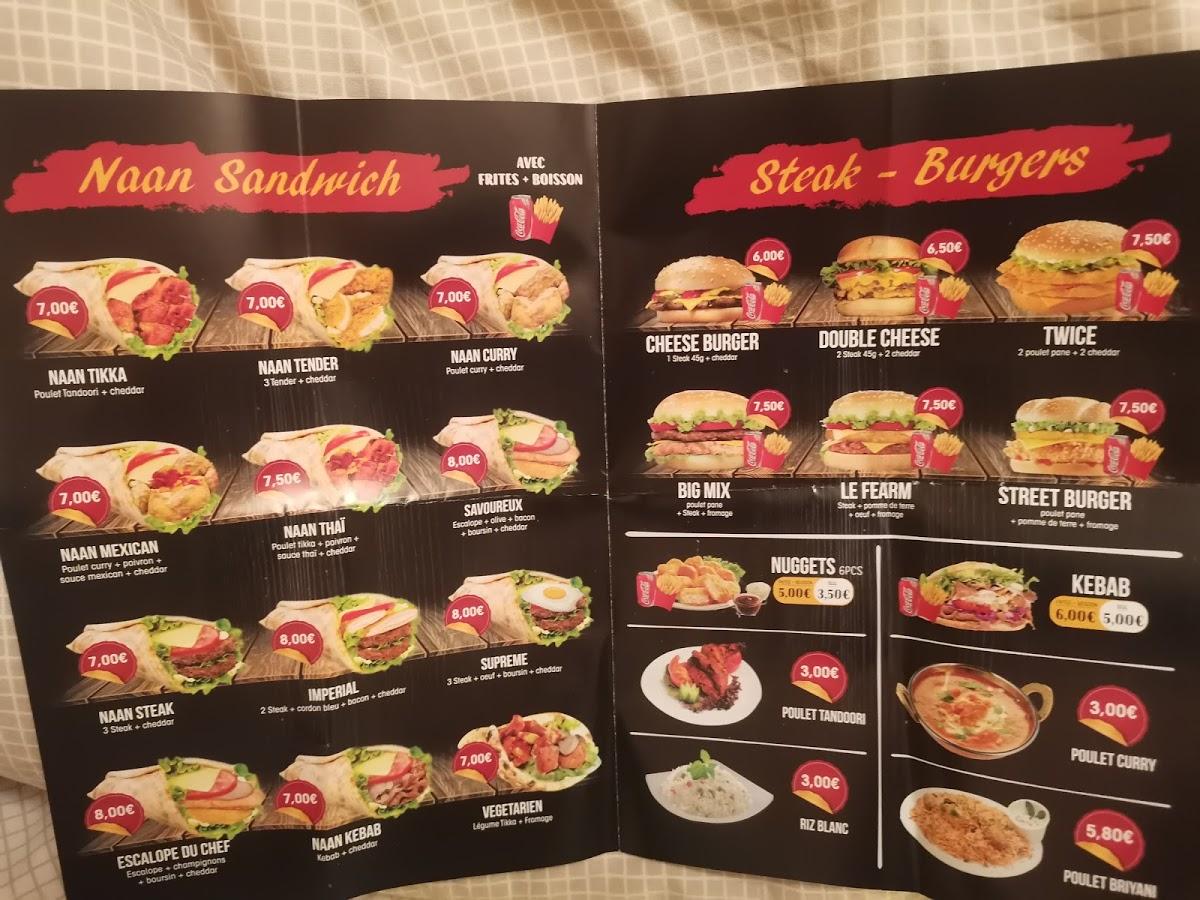 Menu at O' CHEESE NAAN restaurant, Brest