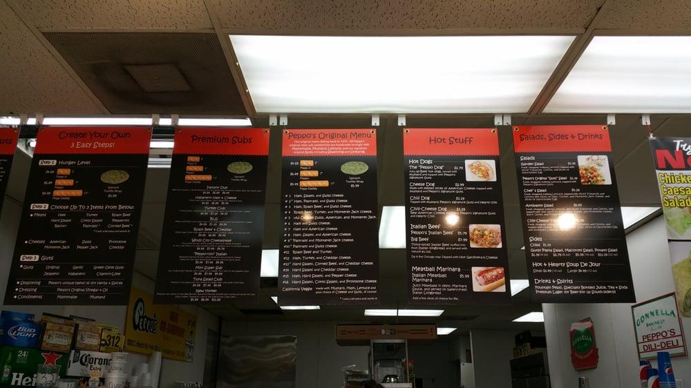 Menu at Peppo's Great Sub Sandwiches restaurant, Palos Hills