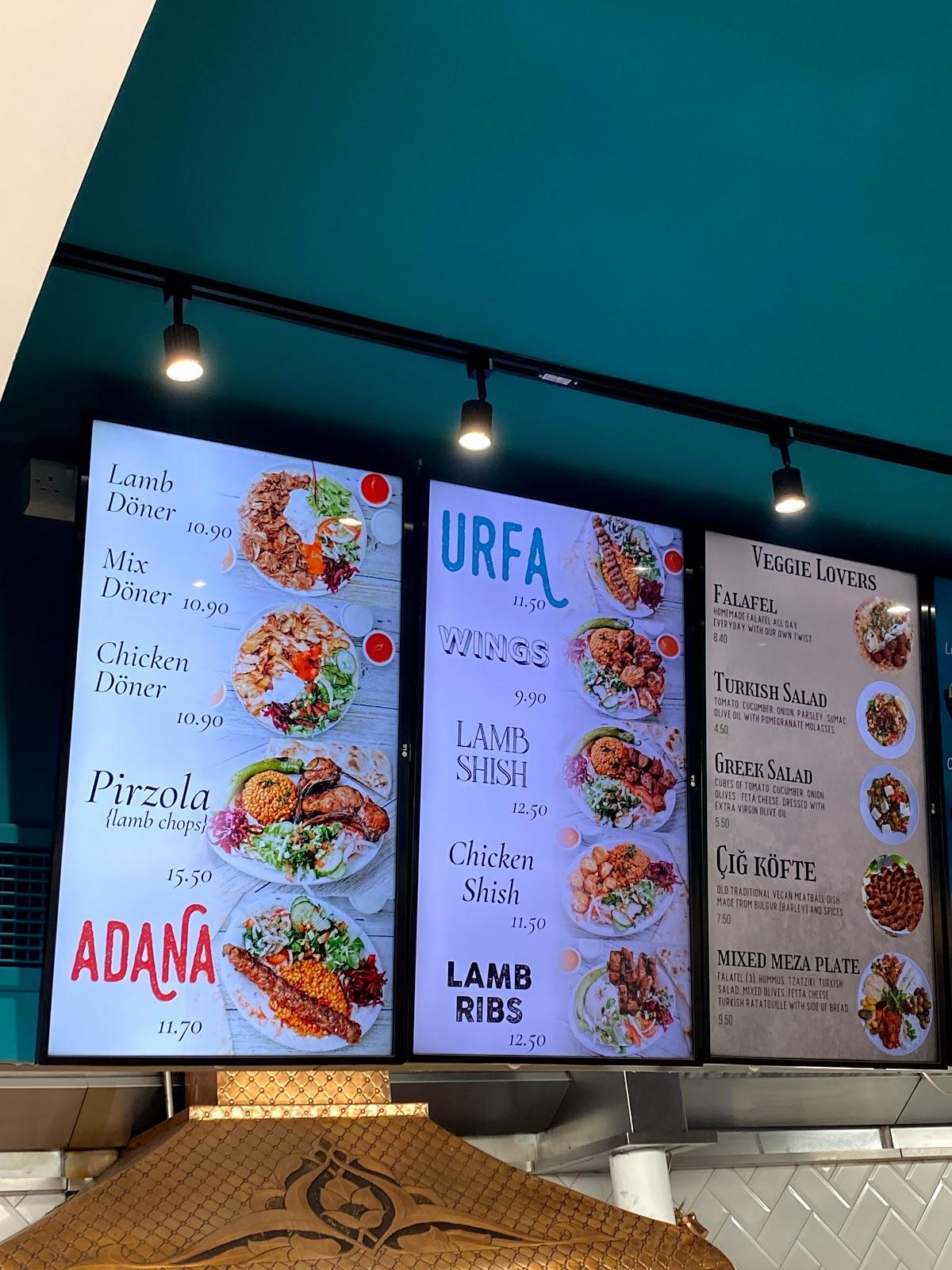 Menu at Reyna restaurant, Dublin