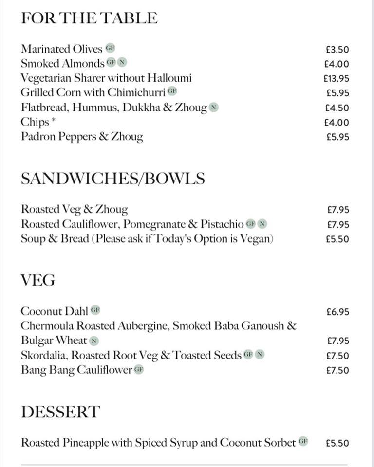 Menu at Suburban Green restaurant, Wilmslow