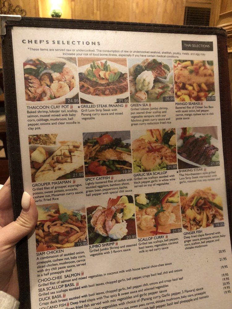 Menu at Thaicoon & Sushi Bar, Marietta, 34 Mill St