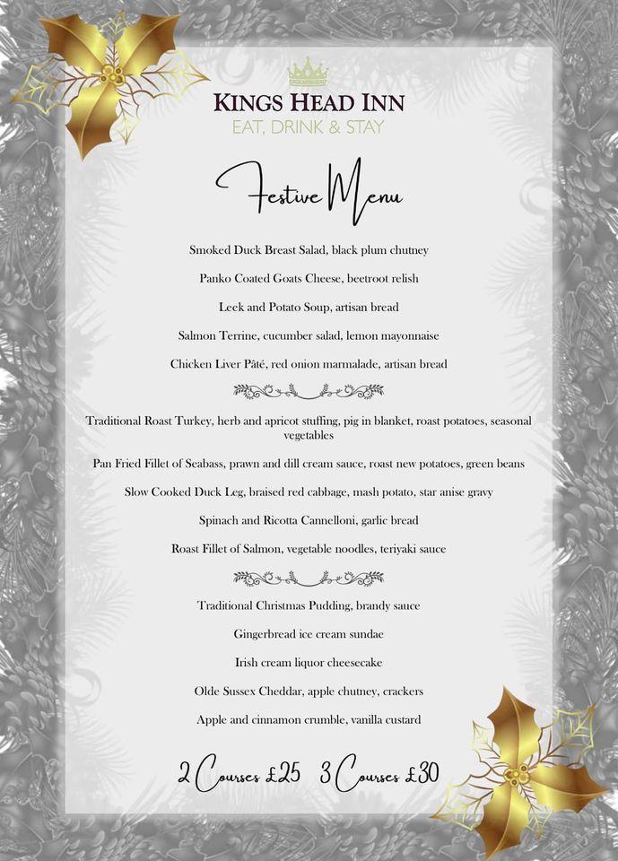 Menu at The Kings Head Inn pub & bar, Rye