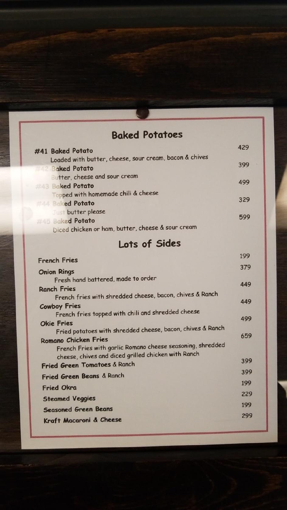 Menu at Jonny's At Oak Tree restaurant, Duncan