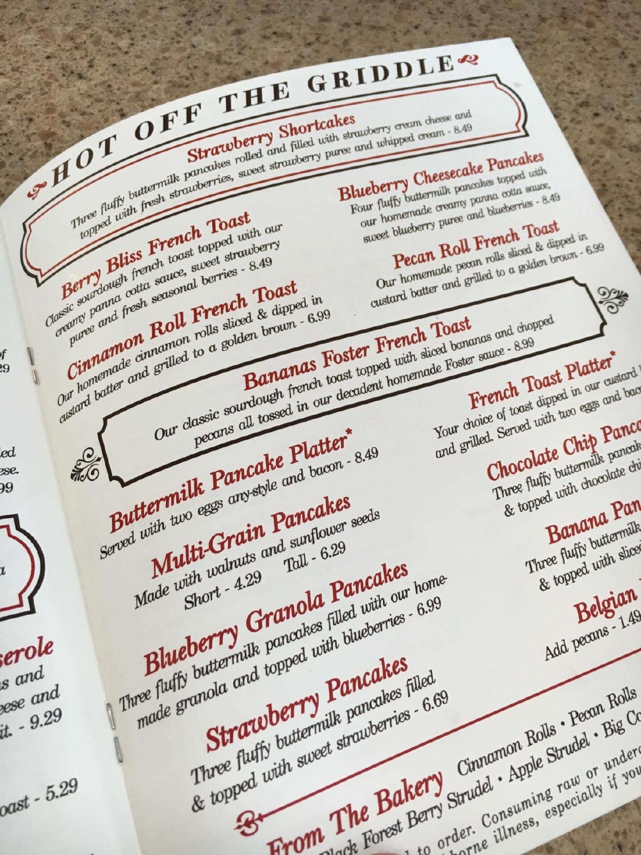 Menu at The Omelette Shoppe restaurant, Grand Rapids, 545 Michigan St NE