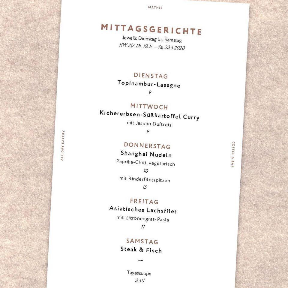 Speisekarte von MATHIS Eatery, Coffee & Bar, Gallneukirchen