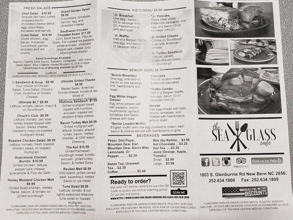 Menu at Sea Glass Cafe, New Bern, S Glenburnie Rd