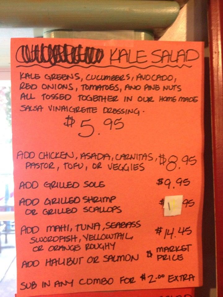 Menu at Señor Fish pub & bar, Los Angeles, Eagle Rock Blvd