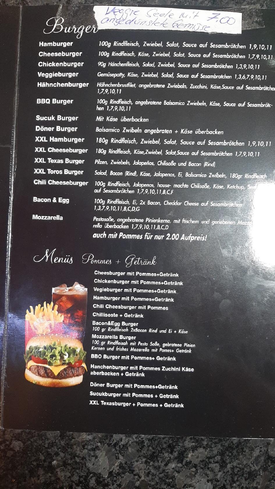 Speisekarte von Toros Imbis Kebap & Pizza, Spaichingen