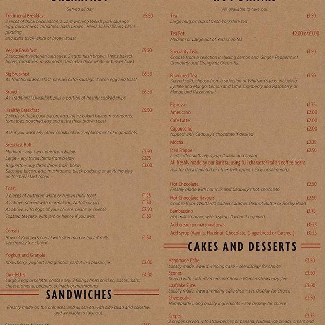 Menu at Woodies cafe, Blackwood