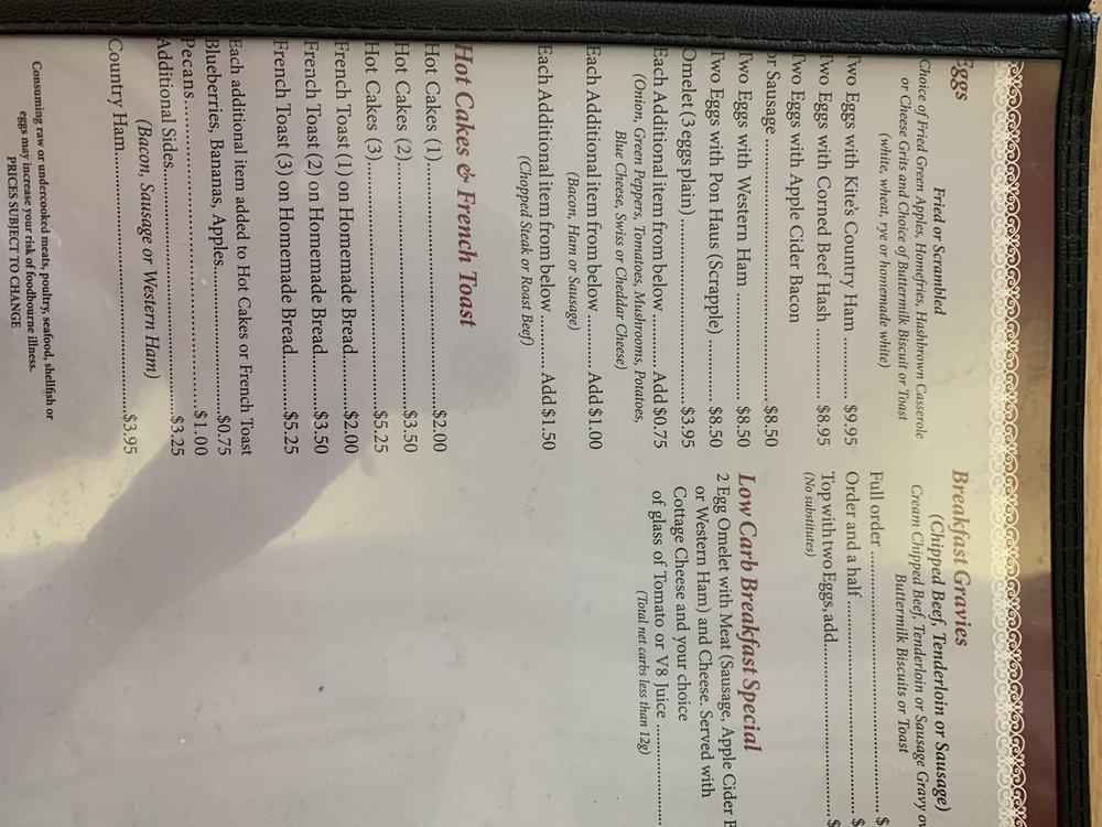Menu at Mrs. Rowe's Family Restaurant & Catering, Staunton